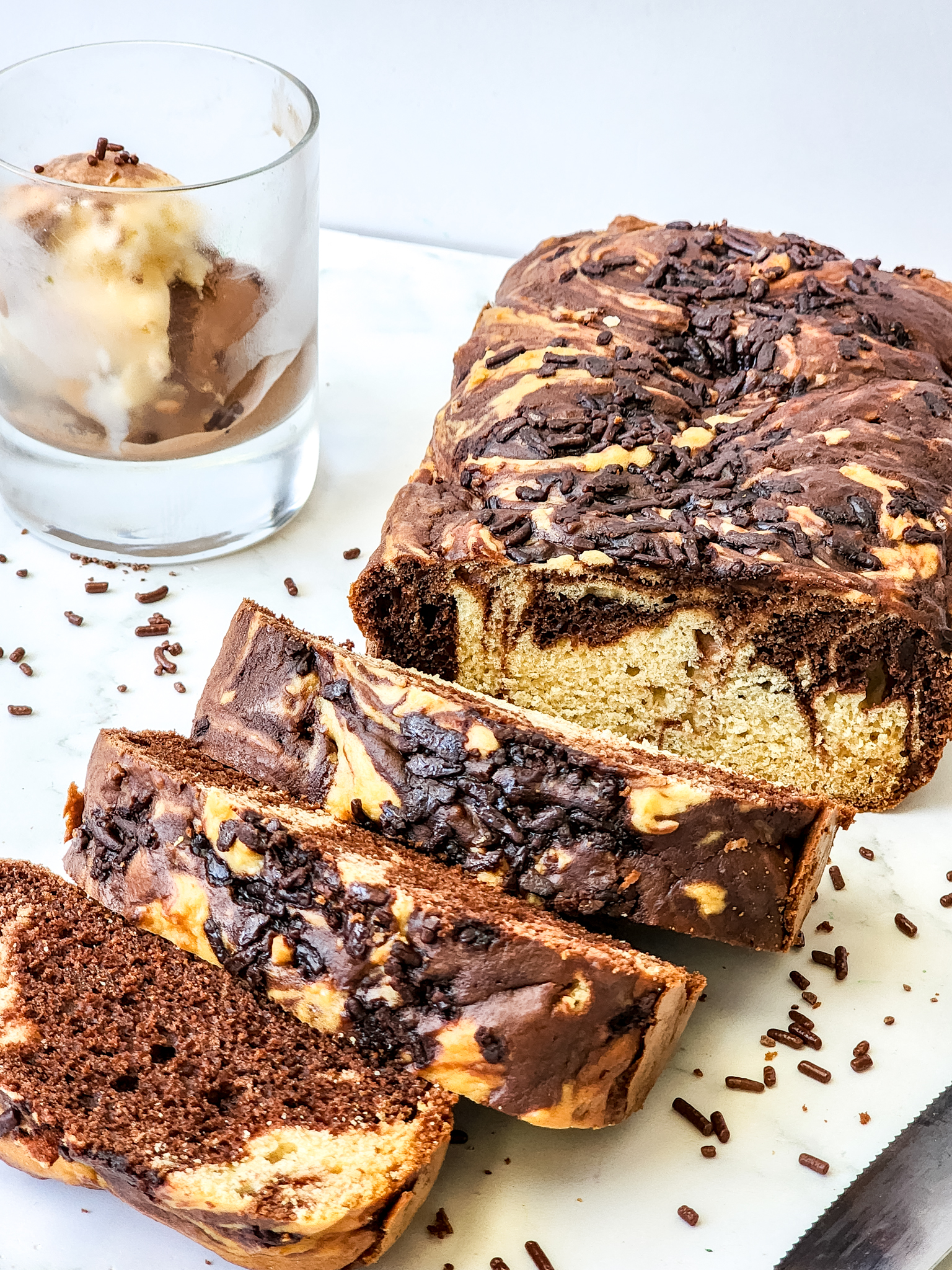 Vanilla and Chocolate Swirl Ice Cream Bread - The Nomad Plate