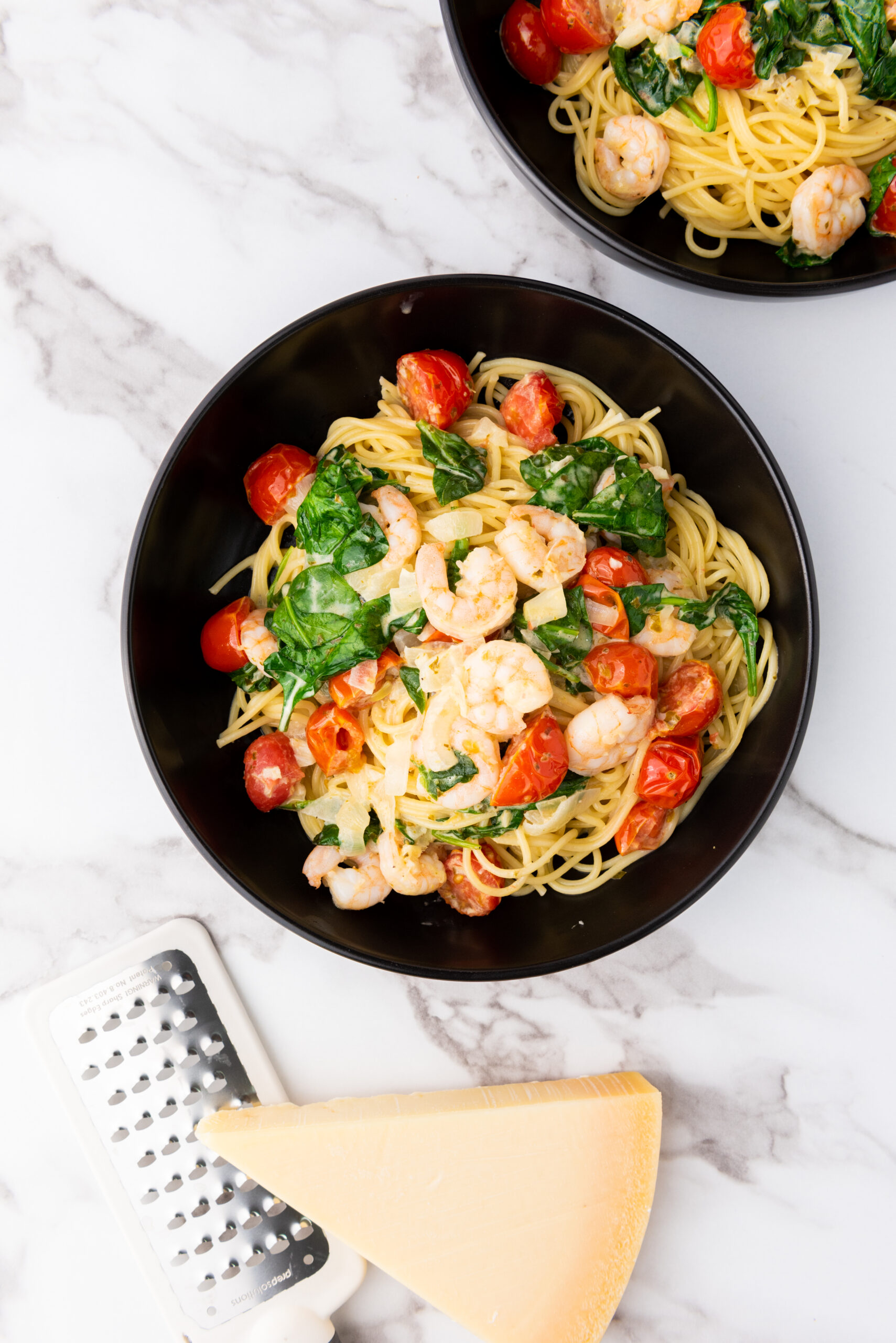 Spaghetti Scampi e Spinaci Pasta - The Nomad Plate